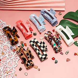 8-Pack Medium Acrylic Butterfly Hair Clips - Leopard Print, Non-Slip Strong Hold for Women and Girls