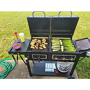 Hisencn Grill Replacement for RevoAce Duel Fuel Gas and Charcoal Grill Combo Grill GBC1793W, Stainless Steel Grill Burners and Porcelain Steel Heat Plates, 3 Pack