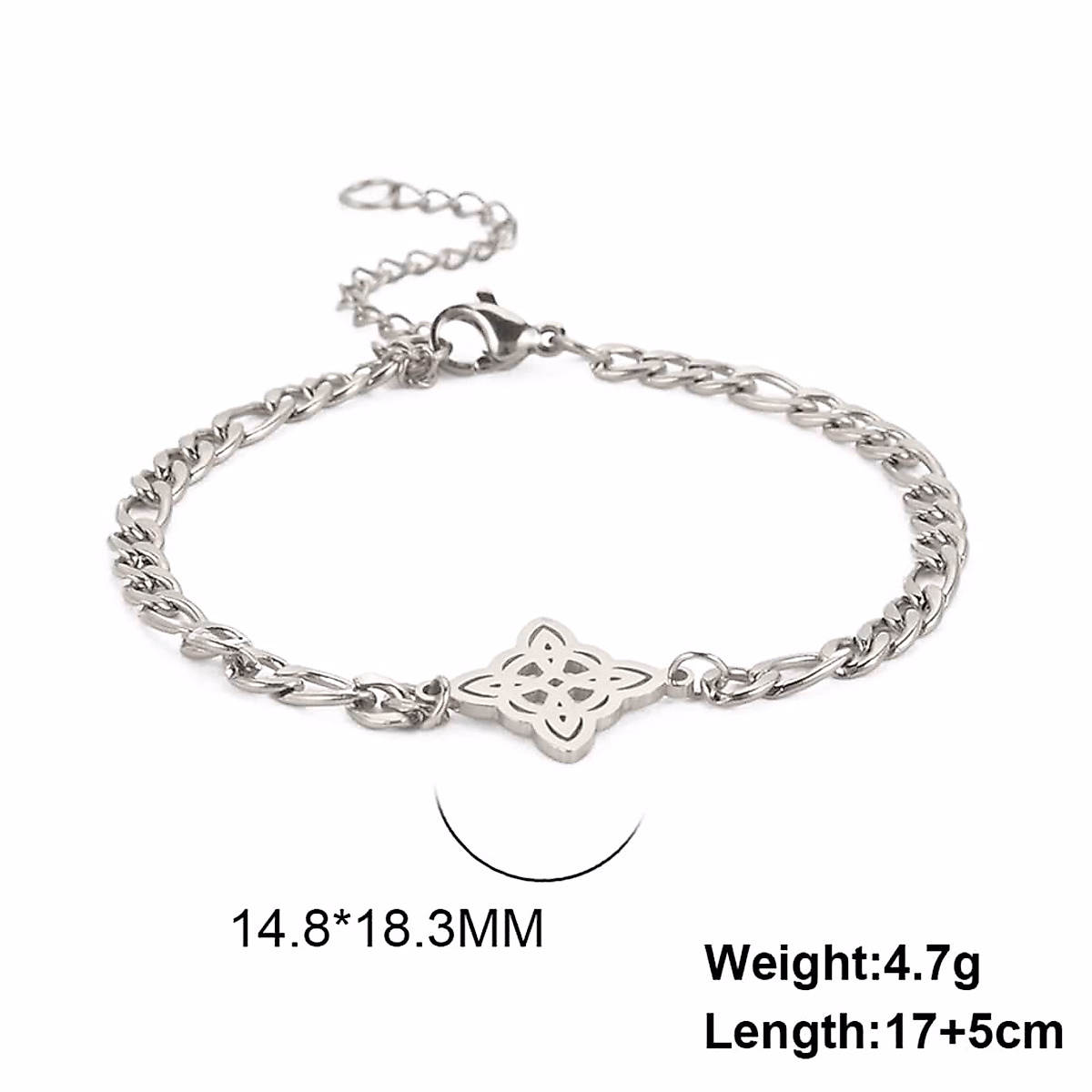 UNIFT Celtic Knot Bracelet For Women Stainless Steel Fashion Charm Irish Celtic Witches Knot Bracelet Wiccan Symbol Jewelry Gift (silver, Stainless Steel)