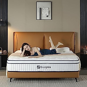 SUAYEA Full Mattress, 12 Inch Full Size Mattress in a Box, Medium Firm Matterss with Pocket Spring and Soft Foam, Ultimate Motion Isolation, Strong Edge Support, Hybrid Mattress