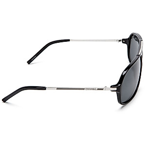Carrera Cool/S Polarized Pilot Sunglasses, Black and Palladium Frame/Grey Lens, 65 mm