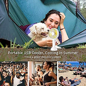 Rilitor Mini Handheld Fan Portable Hand held Fan with USB Rechargeable Battery 3 Speed Personal Desk Table Fan with Base Foldable Electric Fan for Kids Girls Woman Home Office Outdoor Travel