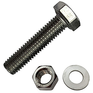 1/4" - 20 x 5-304-STAINLESS Steel Bolts, Nuts & WASHERS - 18-8 HEX Head Bolt - 304 Grade. General Purpose (10) Bolts + (10) Nuts + (10) Washers