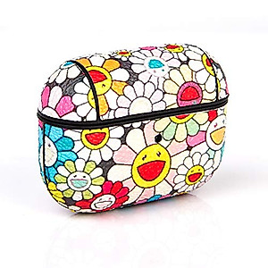 BANAUS Cute Airpods Pro Case,Leather Shockpro of AirPods Pro Cover Carabiner,Wireless Headphone Designer Fashion Skin Protective Stylish Cases Ring for Girls Boys Men Women(Smiley Face)