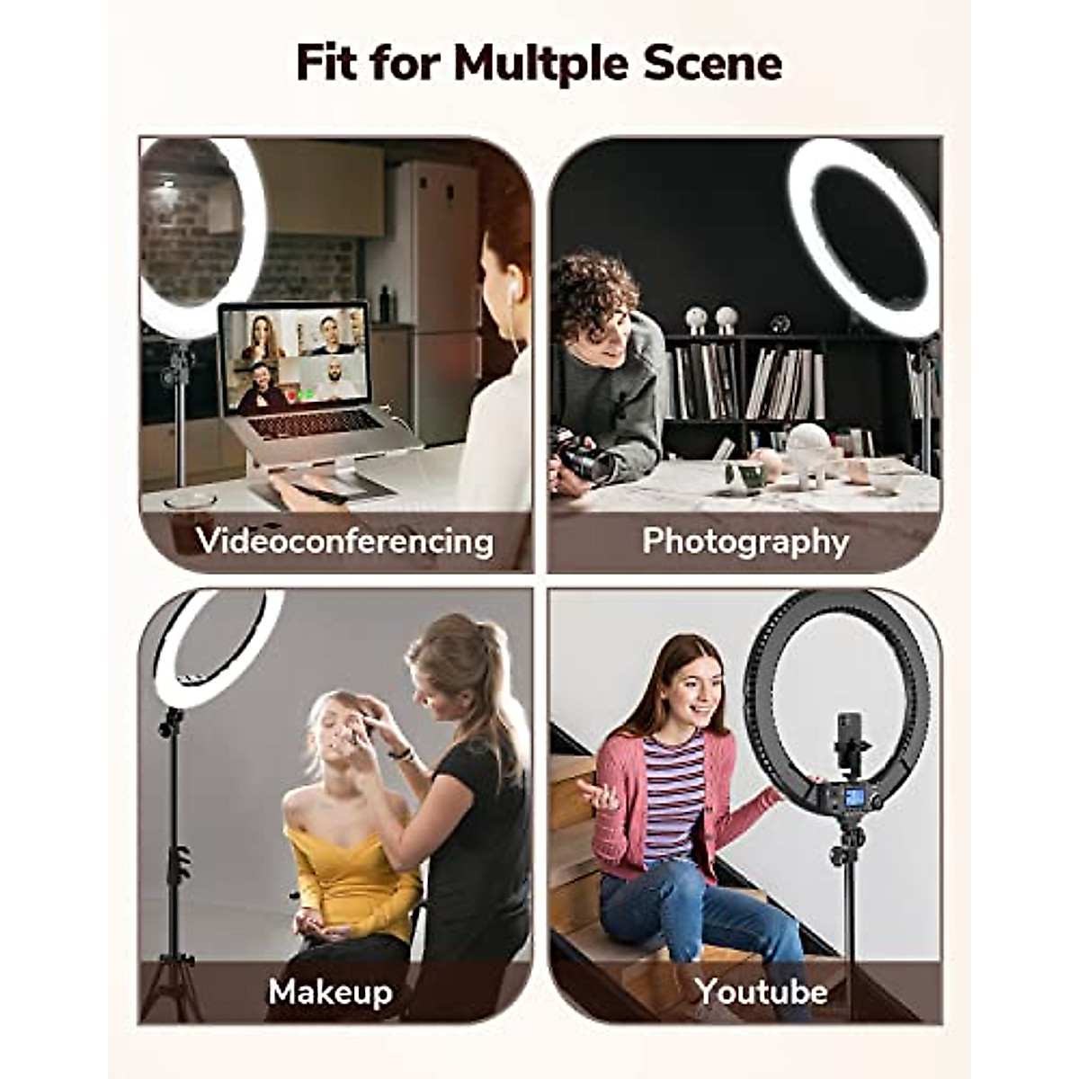 Pixel 18" Ring Light with Stand and Wireless Remote, Light Ring with iPad Holder/Phone Holder/Selfie Remote/Carrying Bag, 60W 3000-5800K CRI≥97 Circle Light for YouTube, TikTok, Self-Portrait