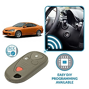 Keyless2Go Replacement for 3 Button Remote Acura OUCG8D-355H-A 72147-S6M-A02