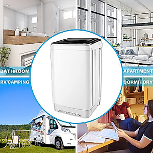 Nictemaw Portable Washing Machine, 17.8Lbs Capacity Full Automatic Compact Laundry Washer, 2.3 Cu.ft Portable Washer with 10 Wash Programs & 8 Water Levels & Drain Pump for Apartment, RV, Dorm