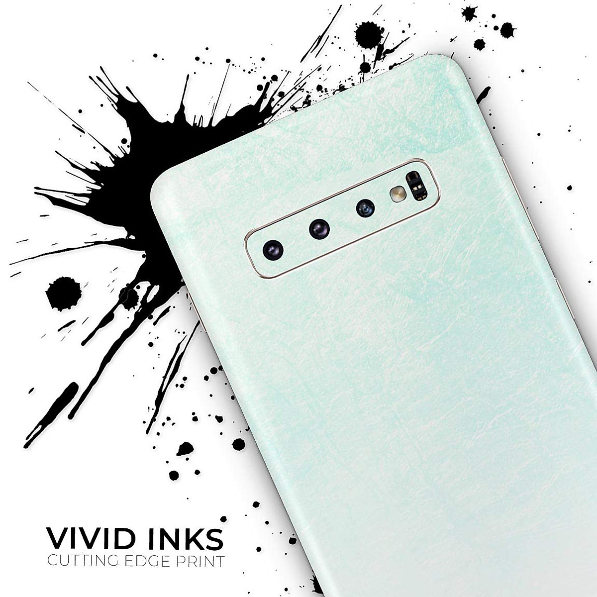 DesignSkinz Teal Grunge Fade to White | Protective Vinyl Decal Wrap Skin Cover Compatible with The Samsung Galaxy Note 10 LITE (Full-Body, Screen Trim and Back Glass Skin)