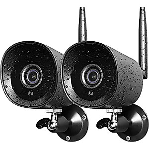2pack WiFi Security Camera Outdoor,2K Security Cameras for Home Security, Night Vision, Motion Detection, IP66 Waterproof, Cloud Storage, 24/7 Live Video, Compatible with Alexa Google Assistant