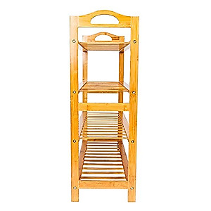 Vasitelan 4-Tier Bamboo Shoe Rack for Entryway, Shoe Organizer for Hallway Closet, Free Standing Shoe Racks for Indoor Outdoor