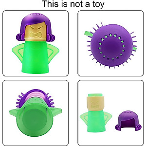 Abnaok Microwave Cleaner, 2 PCS Angry Mama Microwave Cleaner Microwave Oven Steam Cleaner Easily Clean in Minutes Cleans Add Vinegar and Water for Home or Office with English Manual (Green+Blue)