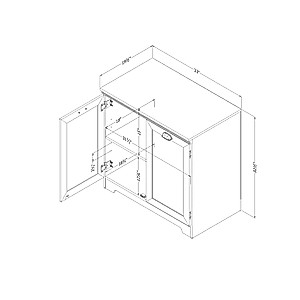 South Shore Harma 2-Door Storage Cabinet, Pure White