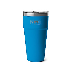 YETI Rambler 30 oz Stackable Tumbler, Stainless Steel, Vacuum Insulated with MagSlider Lid, Big Wave Blue