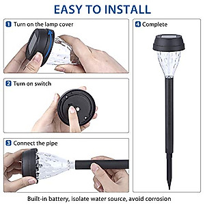 TWINSLUXES 12 Pack Solar Pathway Lights,Outdoor Waterproof Garden Lights LED Landscape Lighting Up to 12 Hrs Long,Auto On/Off Dusk to Dawn for Sidewal,Lawn, Patio, Yard…