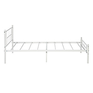 Liink1Ga White Twin Bed Frames with Headboard, Twin Bed Frame No Box Spring Needed, No Squeaky, Easy to Assemble Twin Size Bed Frames, Country Rustic Style