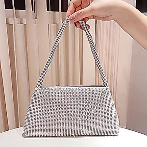 cuiab rhinestone purse，silver purse，evening bag，sparkly purse，glitter purse，rhinestone bag，silver clutch