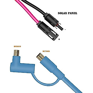 JacEnergy Solar Panel to DC 8mm Adapter Cable, Solar Connector to DC8mm ，DC 8mm Connector with DC8020 Converter for Portable Power Station GZ Yeti Jakery Solar Generator 12AWG+14AWG Heavy Duty