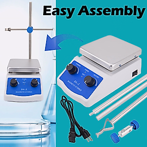 Magnetic Stirrer Hot Plate Mixer 1000ml Stirring Capacity Magnetic Hotplate Stirrer SH-2 Magnetic Stirrer Lab Hotplate Magnetic Stirrer Heater Max 520°F 100-2000 RPM