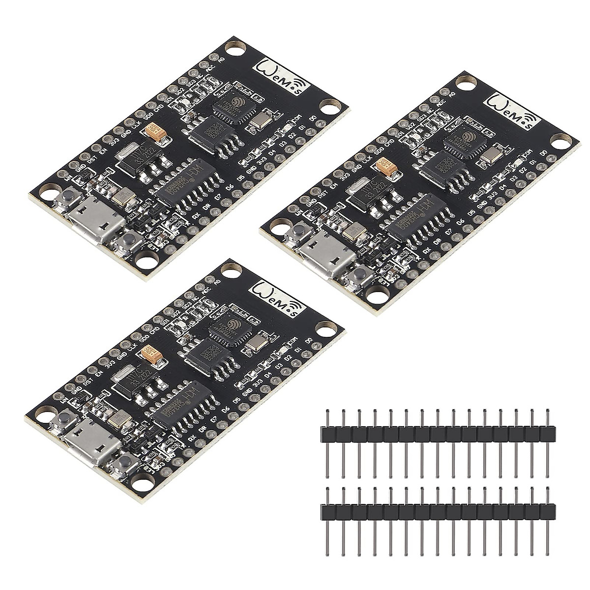 DORHEA 3Pcs NodeMCU V3 Lua WiFi Module Integration of ESP8266 + Extra Memory 32M Flash, USB Serial Port Converter CH340G Compatible for NodeMCU Board