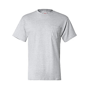 Hanes Beefy-T Adult Pocket T-Shirt Grey L