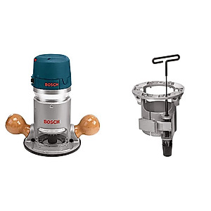 BOSCH 1617EVS 2.25 HP Electronic Fixed-Base Router & Under-Table Router Base with Above-Table Hex Key RA1165