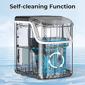 ZAFRO Nugget Ice Maker Up to 35lbs of Ice a Day,Self-Cleaning Nugget Ice Maker Countertop,Removable Ice Basket&Scoop,Black