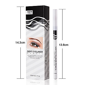 White Eyeliner Pencils, 12PCS Professional Highlighters Eye Liner Pencils Eye Brightener, White Eye Liners Makeup Pencils Waterproof Long-lasting Eyeshadows Beauty Makeup Tools for Women