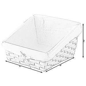 Wooden Angled Display Basket with Fabric Liner for Storage and Display