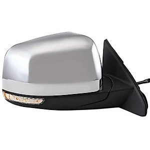 Kool Vue Passenger Side Power Heated Mirror for Jeep Grand Cherokee 2011-2021 Manual Fold With Signal Light, Blind Spot Monitor & Memory; Without Auto-Dimming Chrome