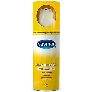 Sasmar Pina Colada Flavored Lubricant - Water-Based Personal Lube for Men, Women - Feels Natural, Long Lasting Formula, Paraben Free, Toy-Friendly and Condom Safe, Oral Lubricant for Couples - 60 ml