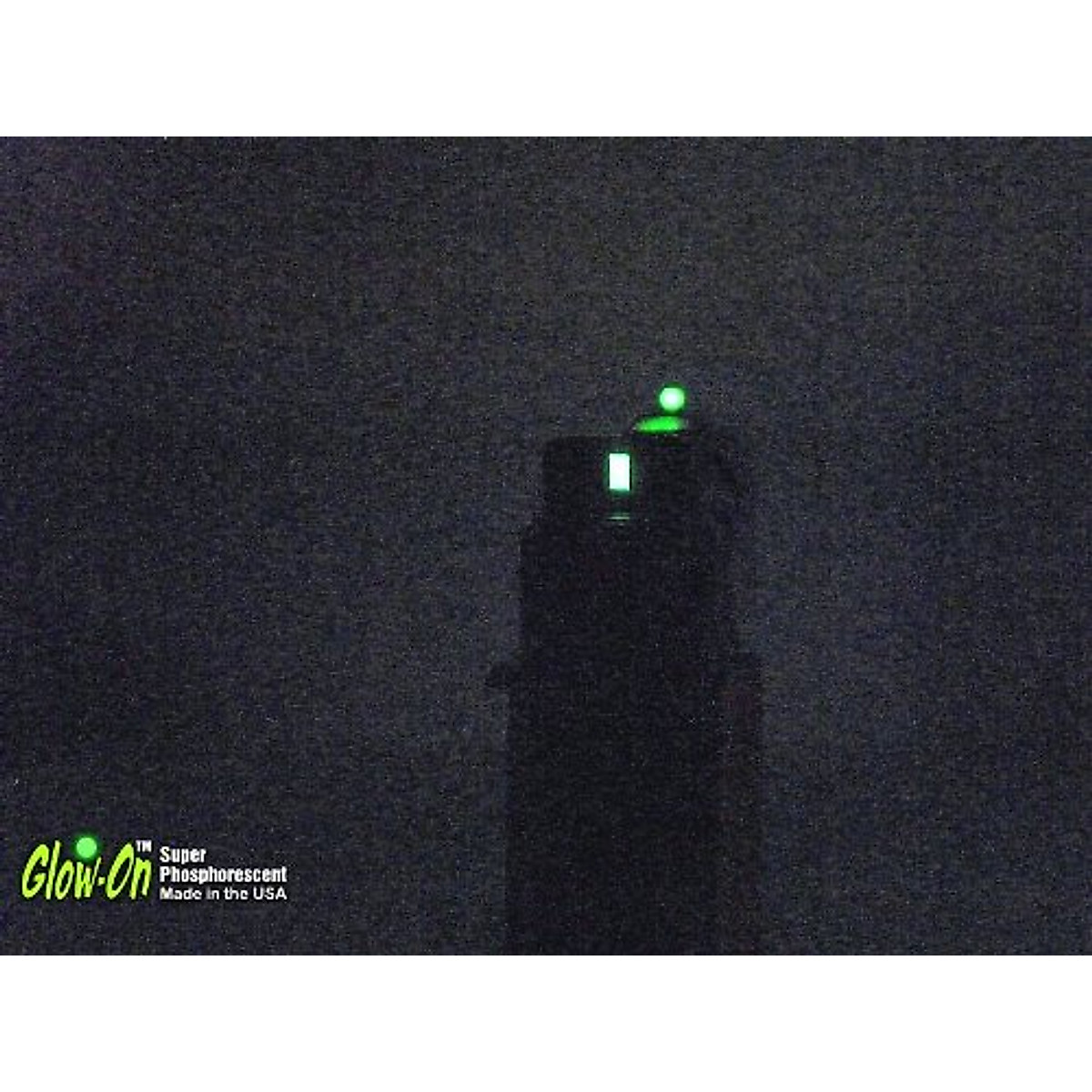 Glow-On Green, Green Day Color and Green Night Glow, Gun Night Sights Paint. Small 2.3 ml vial. Concentrated, Bright, Long Lasting Glow.