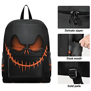 ZzWwR Halloween Mask Background Large Laptop Backpack Durable Travel Computer Bag for Men Women School Bookbag Work