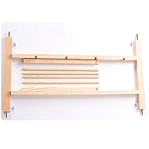 MOCOHANA Large Wooden Ribbon Organizer Rack Wood Lace Dispenser Rolls Curling Spool Storage Container Embroidery Thread Holder Stand