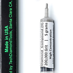 TechDiamondTools Diamond Polishing Compound Polishing Paste USA Made 200,000 Grit 0-0.1 Microns for Marble Glass Metal Rock Jewelry Resin Silver Chrome Gemstone with High Concentration Diamond Powder