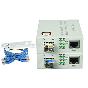 Single Mode LC WDM Single Fiber Bi-Di Gigabit Media Converter - Built-in Fiber Module 20km (12.42 Miles) - to UTP Cat5e Cat6 10/100/1000 RJ-45 - Auto Sensing Gigabit or Fast Ethernet Speed -1 Pair