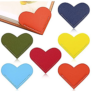 10 Pieces Leather Heart Bookmarks Page Corner Book Marks Markers Stylish Handmade Reading Accessories for Bookworm Lovers,Kids,Women,Men,Teachers,Students,Birthday Christmas Graduation Gift