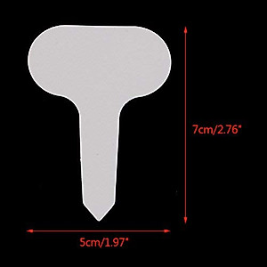 KINGLAKE 100 Pcs White Plastic Plant Labels Waterproof T-Type Plant Tag Nursery Flower Garden Labels