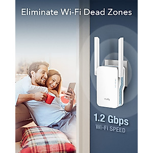Cudy AC1200 WiFi Extender, 1.2Gbps Home Signal Booster, Dual Band 5GHz/2.4GHz, Covers up to 1500 Sq.ft and 30 Devices, AP Mode, Mesh Supported, RE1200