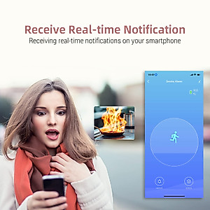 Putogesafe Smart Smoke Detector, Wireless WiFi Smoke Detector with App Control, WiFi Smoke Alarm with LED & Silence Button, Fire Alarm with Photoelectric Sensor for Home, Low Battery Warning, 2 Pack