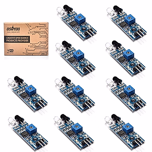 OSOYOO 10PCS Obstacle Avoidance Sensor Module for Arduino Smart Car Robot Raspberry Pi 4 3 Model B with IR Transmitting, Receiving Tube, Photoelectric Switch