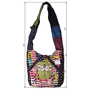 Dragonfly Cross Body Hobo Bag Handcrafted