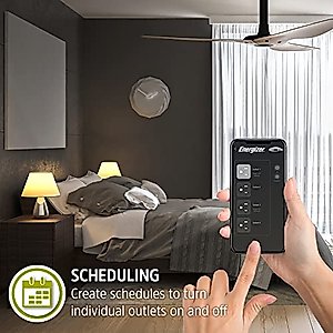 Energizer Connect 6 Outlet Smart Surge Protector, 1,200 Joules, Remote Access/Custom Schedules, Compatible with Alexa/Siri/Google Assistant, Low Profile Angled Plug with 3ft Cord, Connect to Your Wi-Fi
