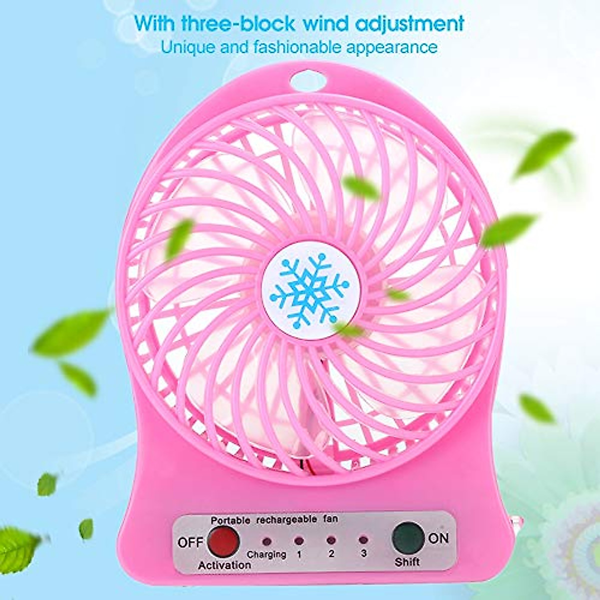 CCYLEZ Mini Table Fan,3 Speed Adjustable Baby Bed Car Seats Fan,USB Rechargeable battery Operated Small Fan Circulator,for Summer Gift(Red)