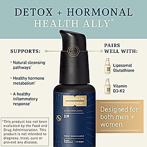 Quicksilver Scientific Nanoemulsified DIM - Liposomal DIM Supplement to Support Healthy Hormone Balance for Women & Men - Soy-Free Detox & Immune Support (1.7oz / 50ml)