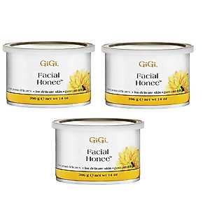 Gigi Tin Honee Wax Facial 14 Ounce Jar (Pack of 3)