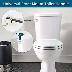 Hygie Rinse Universal Metal Toilet Handle Replacement Kit Front Mount Compatible with Kohler/Gerber/Glacier Bay Toilet Tank, Toilet Flusher Lever, Chrome