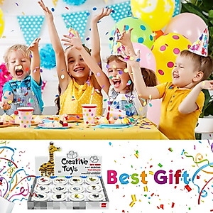 Jellydog Toy Mini Animals Building Blocks, 12PCS Party Favors Blocks Set for Kids, Prizes Birthday Gifts Goodie Bag,Cake Topper,Gift Box