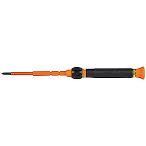 Klein Tools 32581INS Precision Screwdriver, 2-in-1 Insulated Screwdriver with No. 0 Phillips and 1/8-Inch Slotted Bits