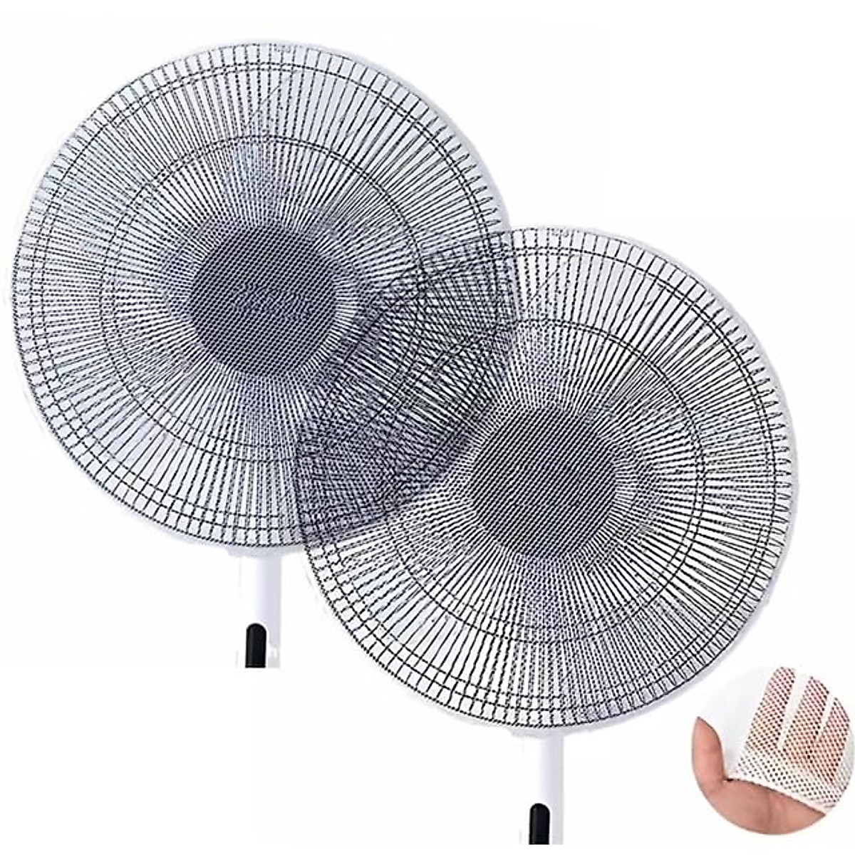 ARAWARA 2 Pks Fan Dust Cover, Fan Mesh cover, Baby Children Safe, Washable Reusable, Anti-Dust Cover, Workable for Round fan, 2 White Covers, 20 Inch
