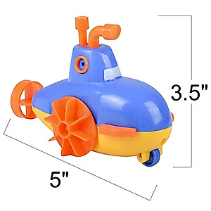 ArtCreativity Wind Up Submarine Toys for Kids, Set of 2, Water Swimming Toy Submarines, Fun Bathtub Toys for Kids, Underwater Party Favors for Boys and Girls, Unique Goodie Bag Fillers